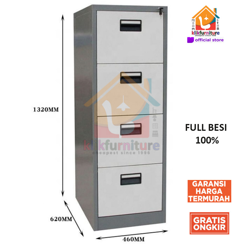 Filling Cabinet Besi 4 Laci / 4 Susun AKD4 - Official Pusat Furniture ...