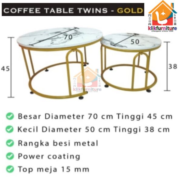Coffee Table Bulat Meja Tamu Scandinavian Minimalis Modern CT TWINS ...